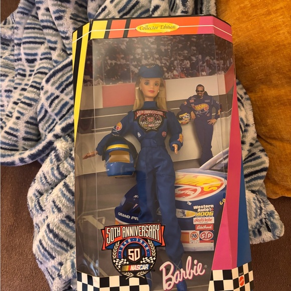 Barbie | Toys | Barbie 5th Anniversary Nascar Doll Blue Racing Suit ...